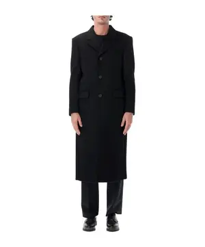 DUNST Single-breasted Long Coat - Black
