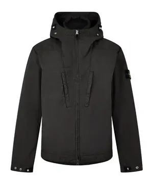 Stone Island Basic Compass Patch Hooded Functional Jacket - Black