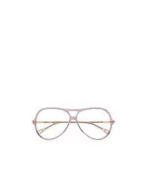 Chloé Eyewear Pilot-frame Double Bridge Glasses - Nude