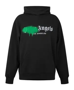 Palm Angels Spray Pull Over Hoodie - Black