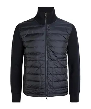 Moncler High-neck Knit Jacket - Black