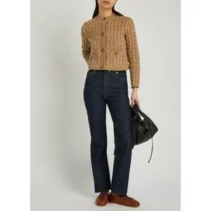 Moncler Quilted-knit Cropped Cardigan
