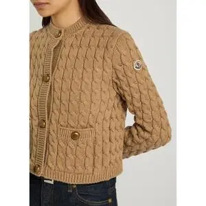 Moncler Quilted-knit Cropped Cardigan
