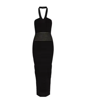 Balmain Halter-neck Bandage Midi Dress - Black