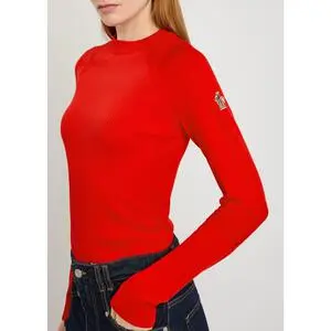Moncler Mock-neck Ribbed Knit Top