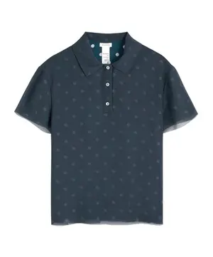 Acne Studios Chiffon Polo Shirt - Blue