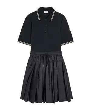 Moncler Polo-neck Hybrid Dress - Black