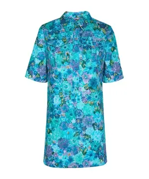 Chloé Floral-print Shirtdress - Blue