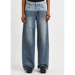 Rag & Bone High-waisted Two-tone Wide-leg Jeans