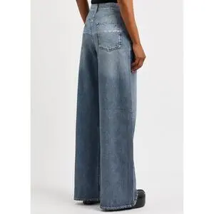Rag & Bone High-waisted Two-tone Wide-leg Jeans