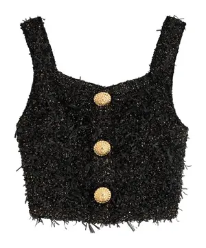Balmain Tweed Top - Black