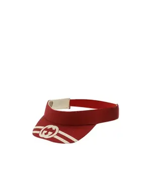 Gucci Interlocking G Stripe Visor - Red