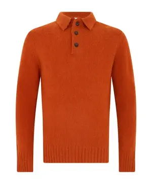 Aspesi Long-sleeved Polo Collar Sweater - Red
