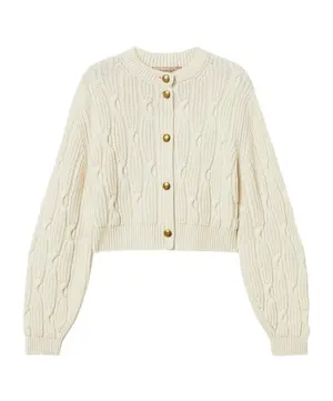 TWINSET Cropped Wool-blend Cardigan - White