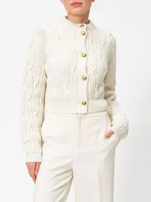 TWINSET Cropped Wool-blend Cardigan