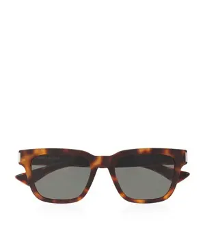 Saint Laurent Acetate Sl790 Rectangular Sunglasses - Brown