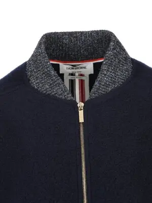 Thom Browne Logo Patch Zip-up Bomber Jacket