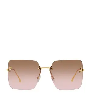 Fendi Metal Irregular Sunglasses - Black