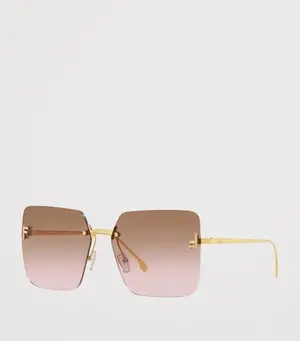 Fendi Metal Irregular Sunglasses