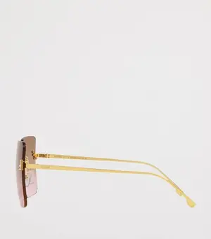 Fendi Metal Irregular Sunglasses