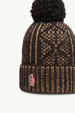 Moncler Pom Pom Ribbed Knit Beanie