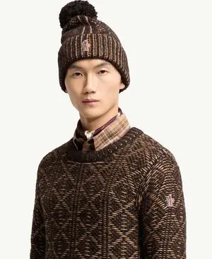 Moncler Pom Pom Ribbed Knit Beanie