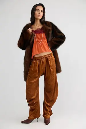 Free People Crowd Pleaser Twisted Cord Pull-on Pants - Caramelized