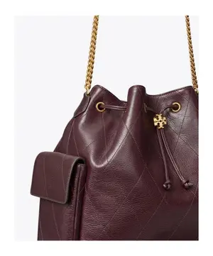 Tory Burch Large Charlie Quilted Drawstring Shoulder Bag