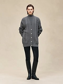 Hermès Buttoned Cardigan - Grey