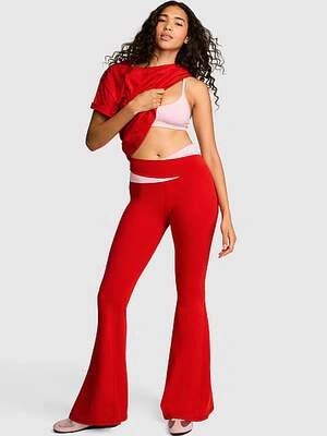 Pink Relay™ Fleeceflex Super Flare Leggings Red