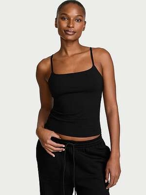 Victoria's Secret Angel Essentials Cotton Shelf-bra Tank Top Black