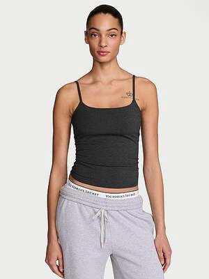 Victoria's Secret Angel Essentials Cotton Shelf-bra Tank Top Grey