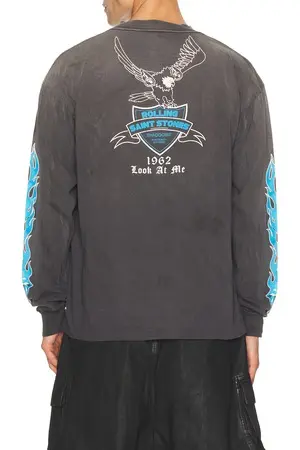 SAINT MXXXXXX X The Rolling Stones Fire Long Sleeve Tee
