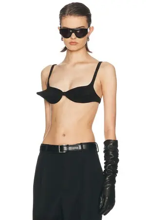 JEAN PAUL GAULTIER Conic Flat Cup Bra Top - Black