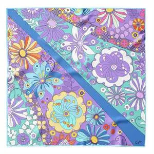 ELIZABETTA MADE IN ITALY Anita Silk Bandana - Blue
