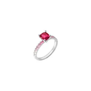 Arte Madrid Sprinkles Pavé Solitaire Ring Ruby - Red