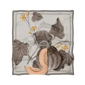 ARTIFACT. Neutrals Liora Heirloom Large Luxury Square Silk Scarf - Brown