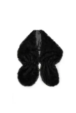 JAMES LAKELAND Textured Faux Fur Collar - Black