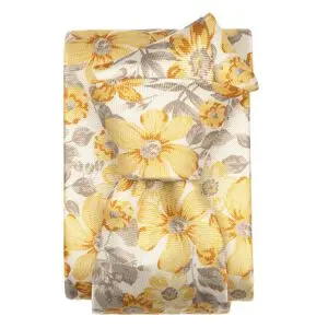 ELIZABETTA MADE IN ITALY Altamura Printed Silk Tie - Yellow