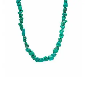 SPERO LONDON Natural Turquoise Gemstone Sterling Silver Nugget Necklace - Blue