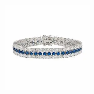 SPERO LONDON Tripple Row Sterling Silver Tennis Bracelet