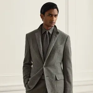 Ralph Lauren Kent Hand-tailored Tick-weave Jacket - Medium Grey Multi