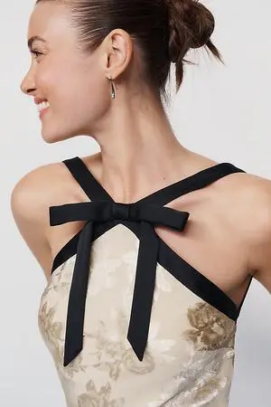 Avec Les Filles Halter Bow Maxi Dress