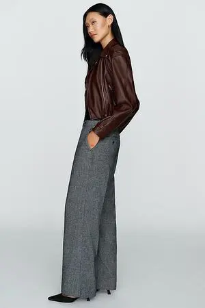 Maeve Wool Blend Low Rise Trousers Pants