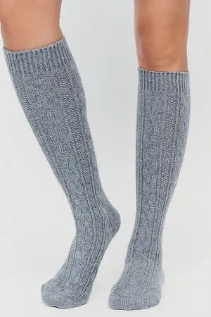 DAMSON MADDER Cotton Wool Cable Knit Cozy Socks