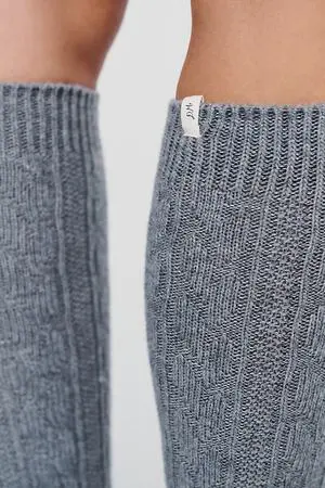 DAMSON MADDER Cotton Wool Cable Knit Cozy Socks