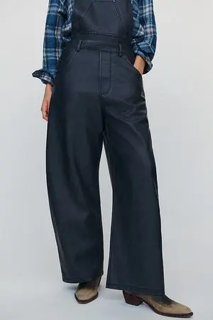 PILCRO Kayden Faux Leather Overalls