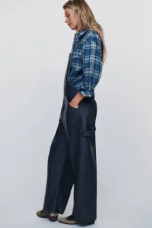 PILCRO Kayden Faux Leather Overalls
