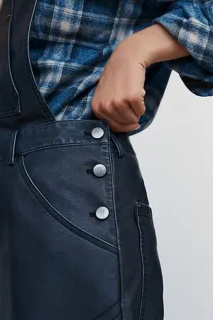 PILCRO Kayden Faux Leather Overalls