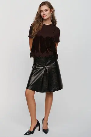 Maeve Velvet Knit Twofer Top